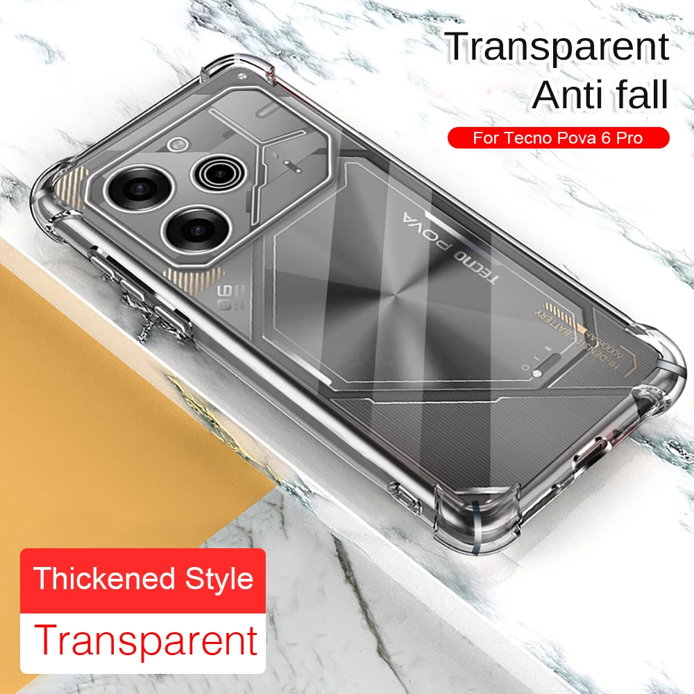 For-Tecno-Pova-6-Pro-Clear-Phone-Case-Pova6-6Pro-Pova6Pro-Shockproof-Protective-Shell ...