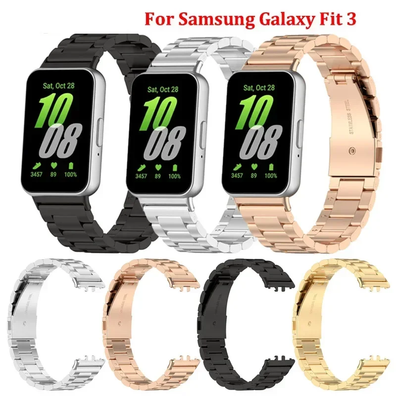 Stainless Steel Strap For Samsung Galaxy Fit 3 Watch band Replacement ...