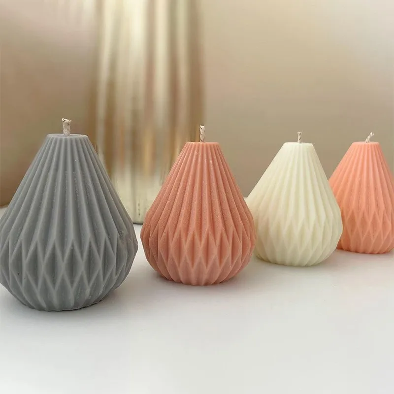 DIY-Pear-Shaped-Aromatic-Candle-Silicone-Mold-3D-Geometry-Soap-Gypsum ...