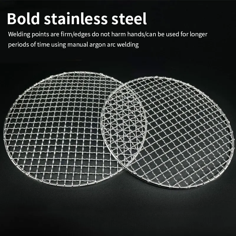 Round-Stainless-Steel-Outdoor-Barbecue-Net-Charcoal-Stove-Grill-Net ...