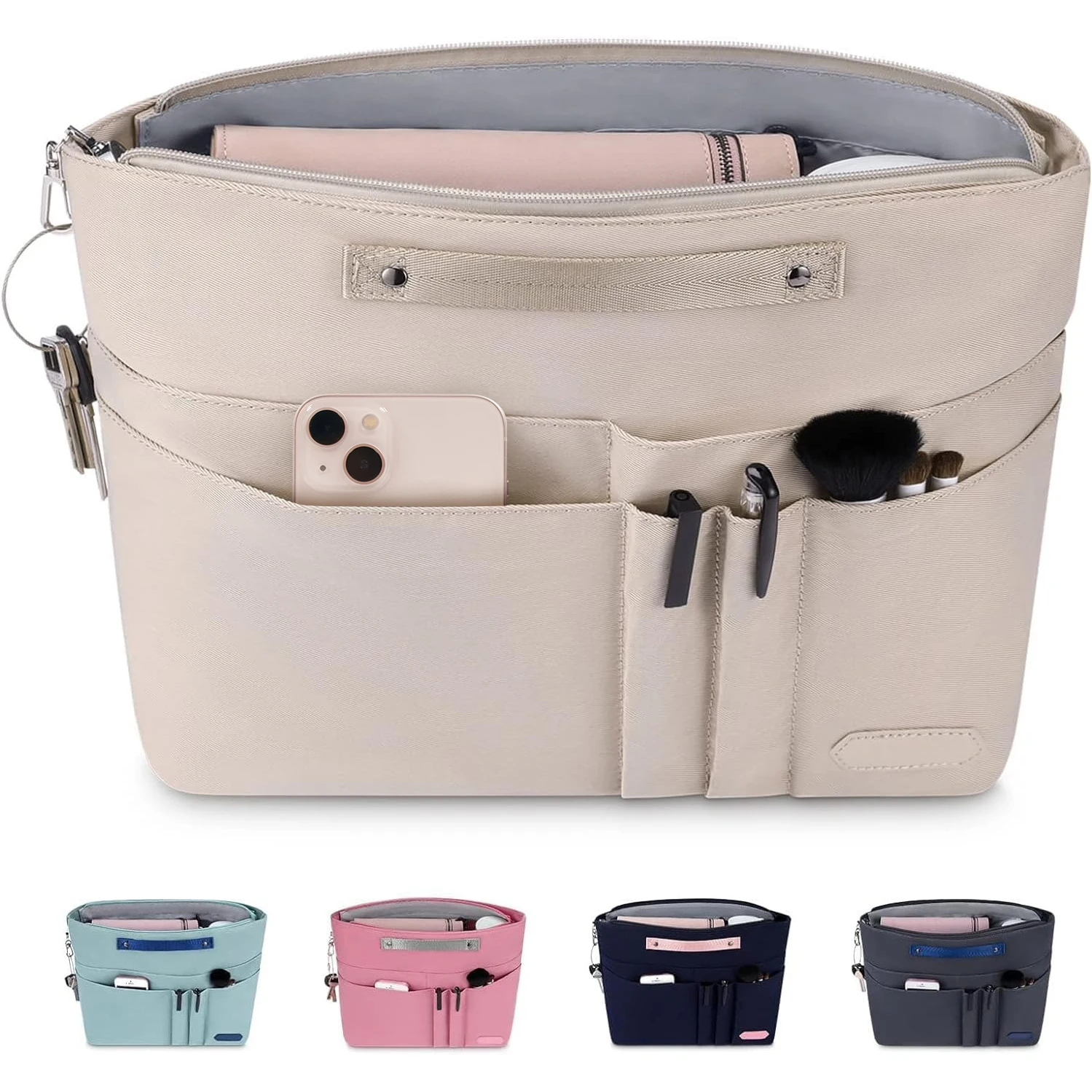 Organizer Insert for Handbags,Tote Bag Organizer Insert Zipper Bag for ...