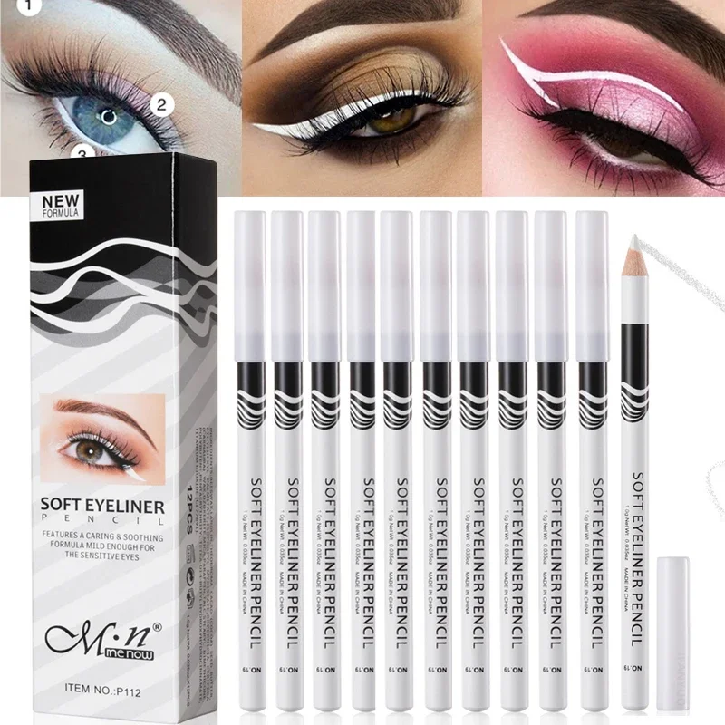 1-12pcs-White-Eyeliner-Makeup-Smooth-Easy-To-Wear-Lasting-Eyes ...