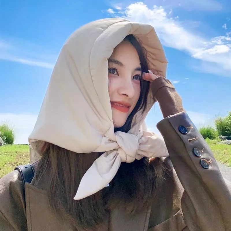 Fashion-Quilted-Headscarf-Winter-Puffer-Scarf-Warm-Triangle-Shawl-Hood ...