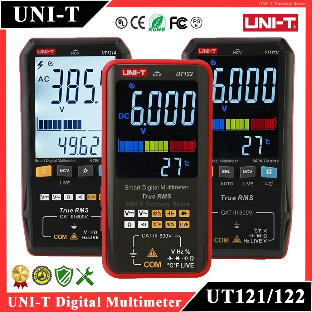 UNI-T-UT121-UT122-Smart-Digital-Multimeter-AC-DC-Voltage-Resistance ...