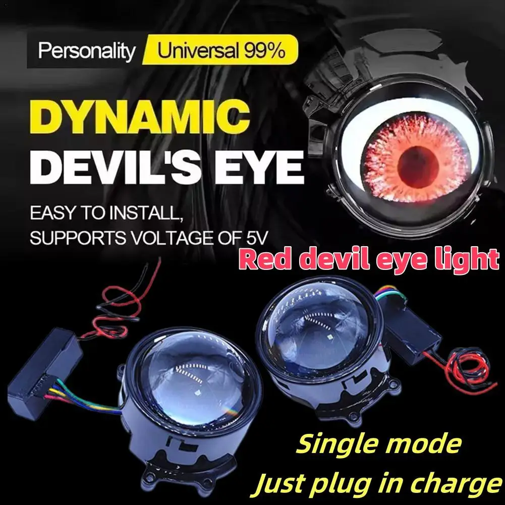 12v-Car-Motorcycle-Decorative-Headlight-Dynamic-Red-Eye-Demon-Eye ...