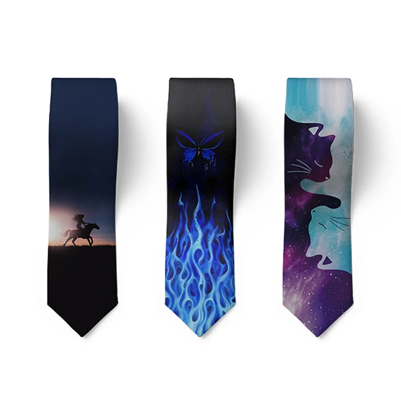 Novelty-Creative-Cool-Men-Tie-3D-Printing-Starry-Night-Pattern-Fashion ...