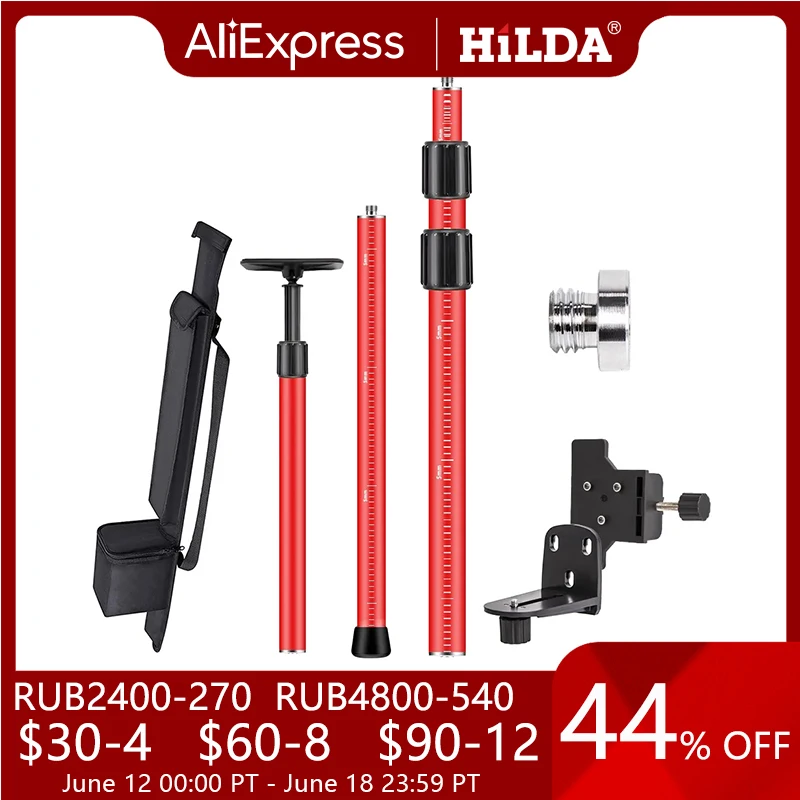 4m Laser Telescoping Pole Extend Laser Level Bracket With 1/4"and 5/8 ...
