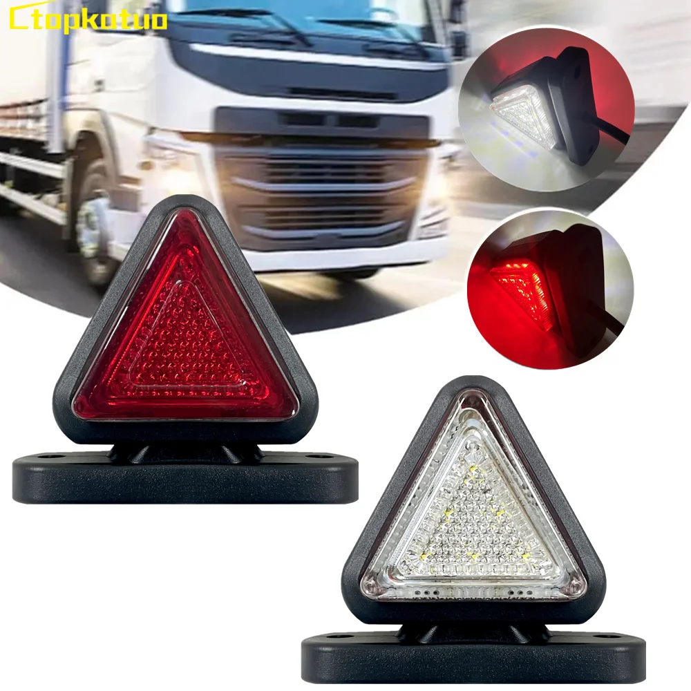2PCS Triangular Side Marker Lights LED Outline Lamps 12V 24 for Trailer ...