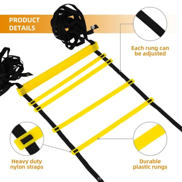 Adjustable Footwork Ladder With Bag Dual Agility Ladder - 15 Foot Long ...