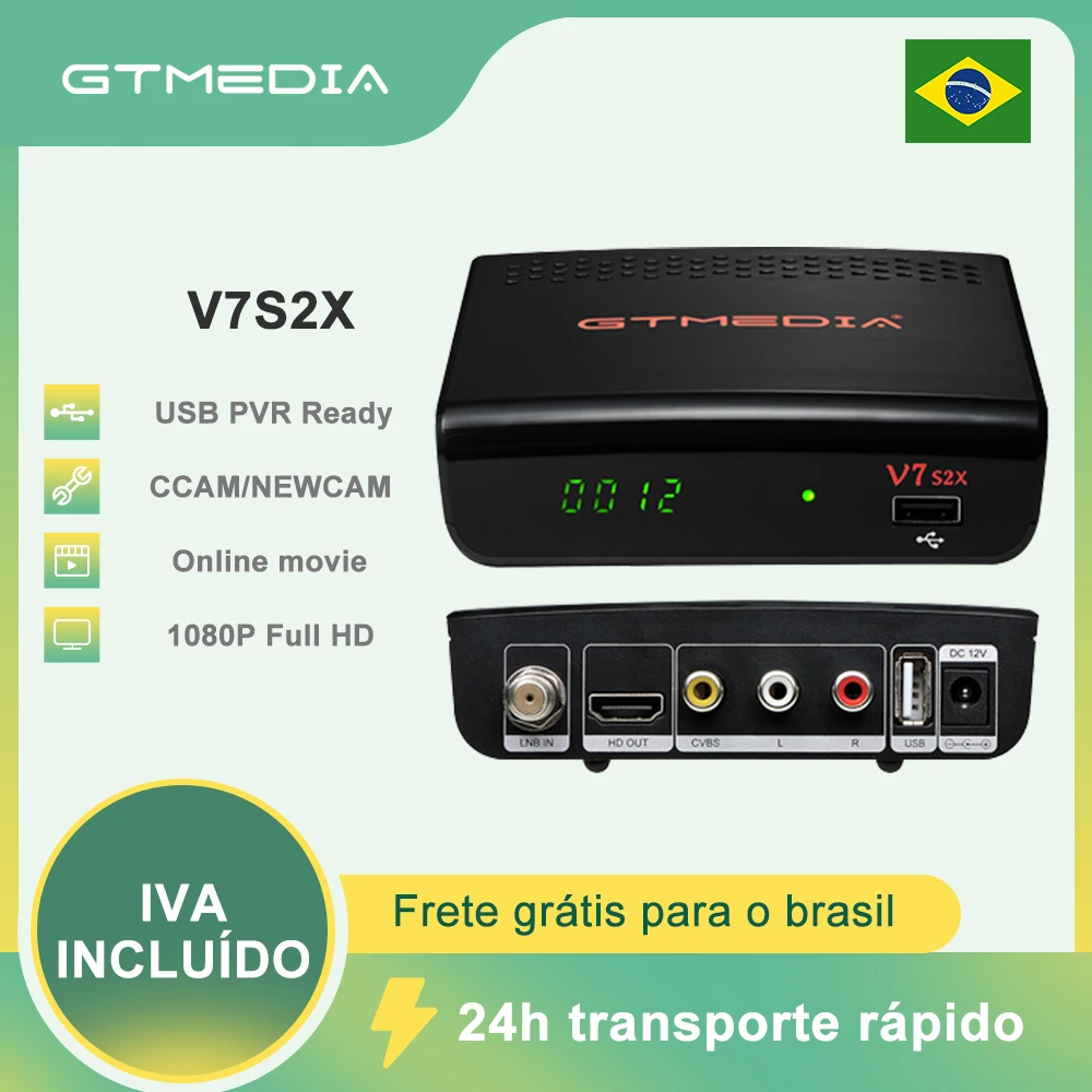 GTMEDIA receptor satélite V7 S2X V7 HD, decodificador con USB, WIFI ...