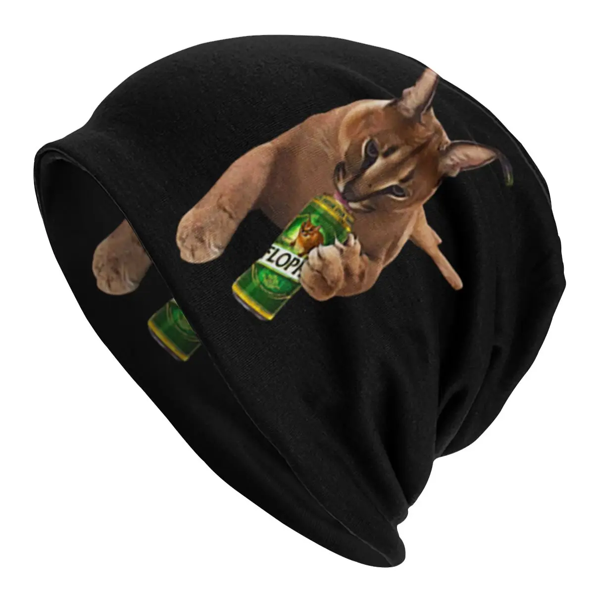 Bonnet Winter Warm Knitting Hat Men Women Drunk Big Floppa Cat Meme ...