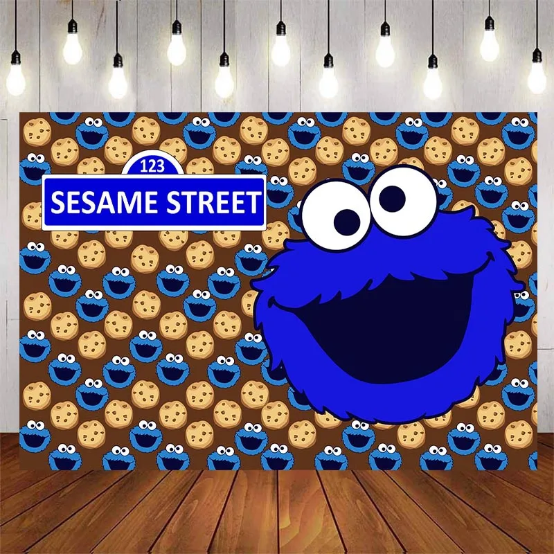 Cookie-Monster-Kids-Birthday-Photo-Background-Cake-Smash-Decoration ...