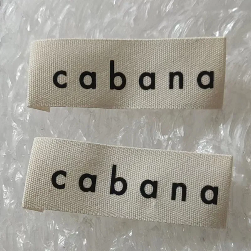 500PCS Custom Soft Cotton Cloth Label abaya End fold 2 * 6 cm Printed ...
