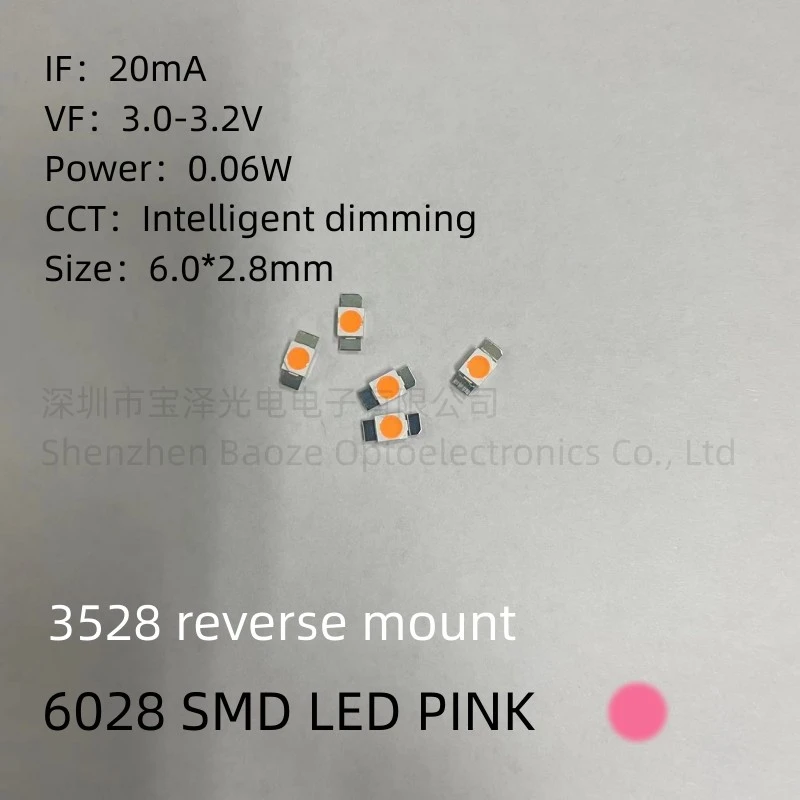 6028 SMD LED Pink 6.0*2.8mm High brightness High quality lamp beads ...