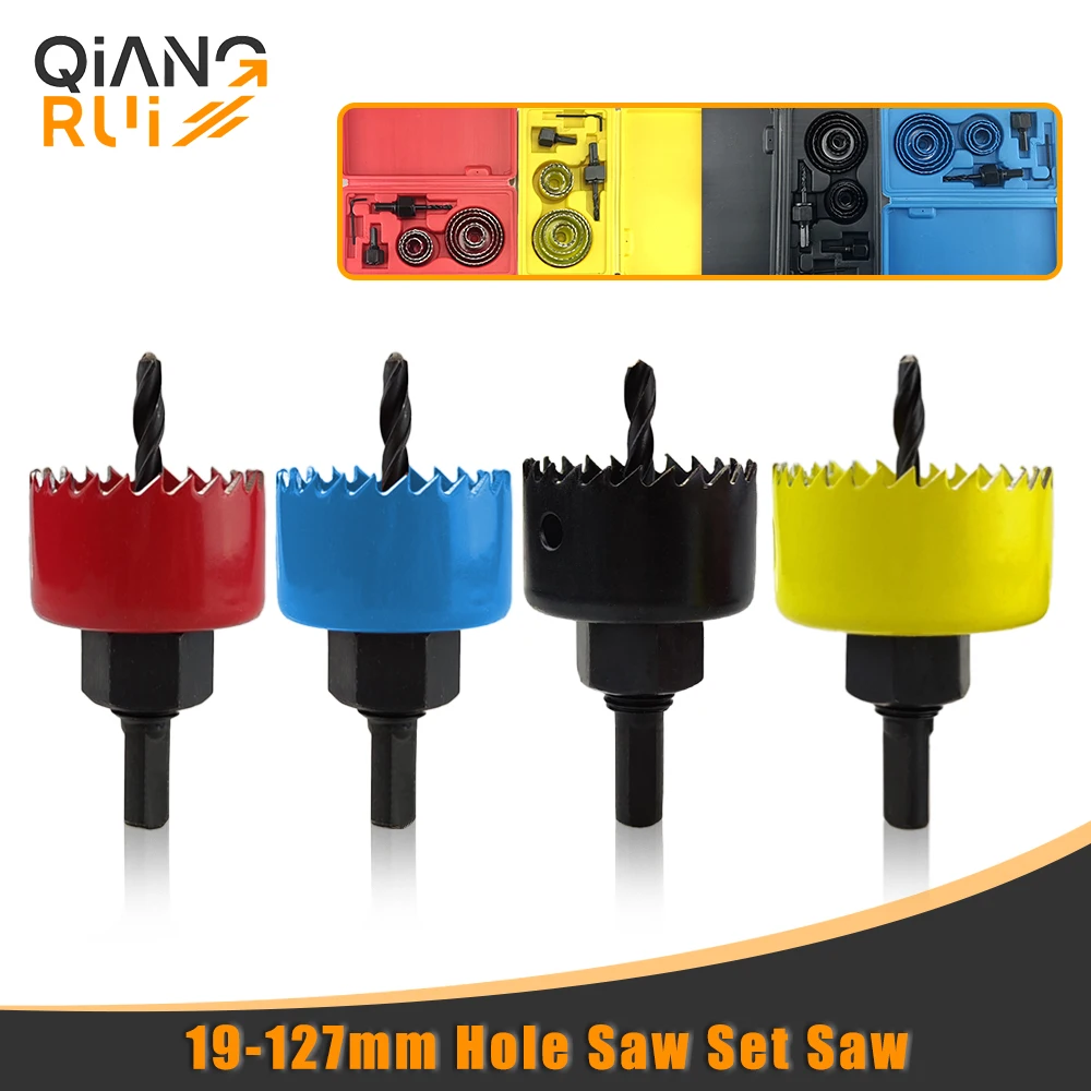 19-127mm Hole Saw Set Saw Cup Wood Crown Drill Bit for Gypsum board ...