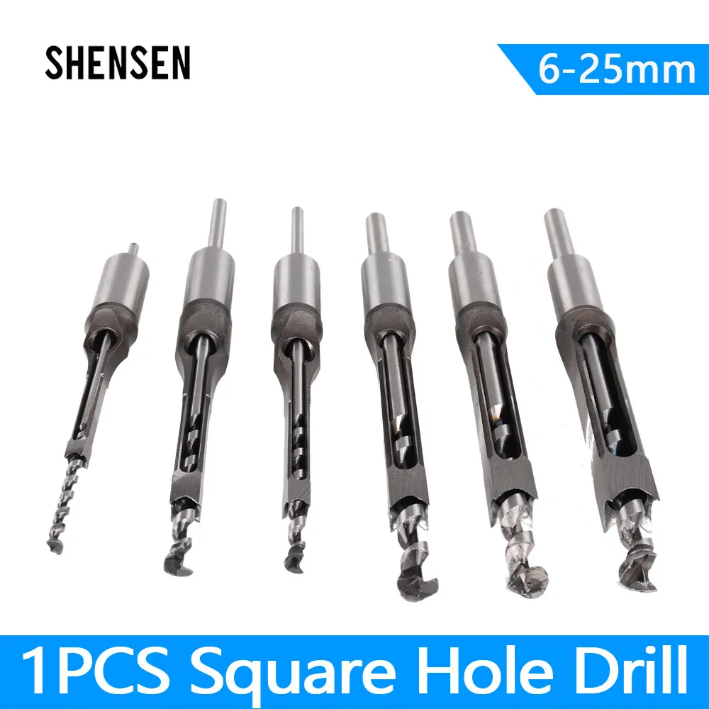 1Pcs-6-25mm-HSS-Twist-Square-Hole-Drill-Bits-Auger-Mortising-Chisel ...