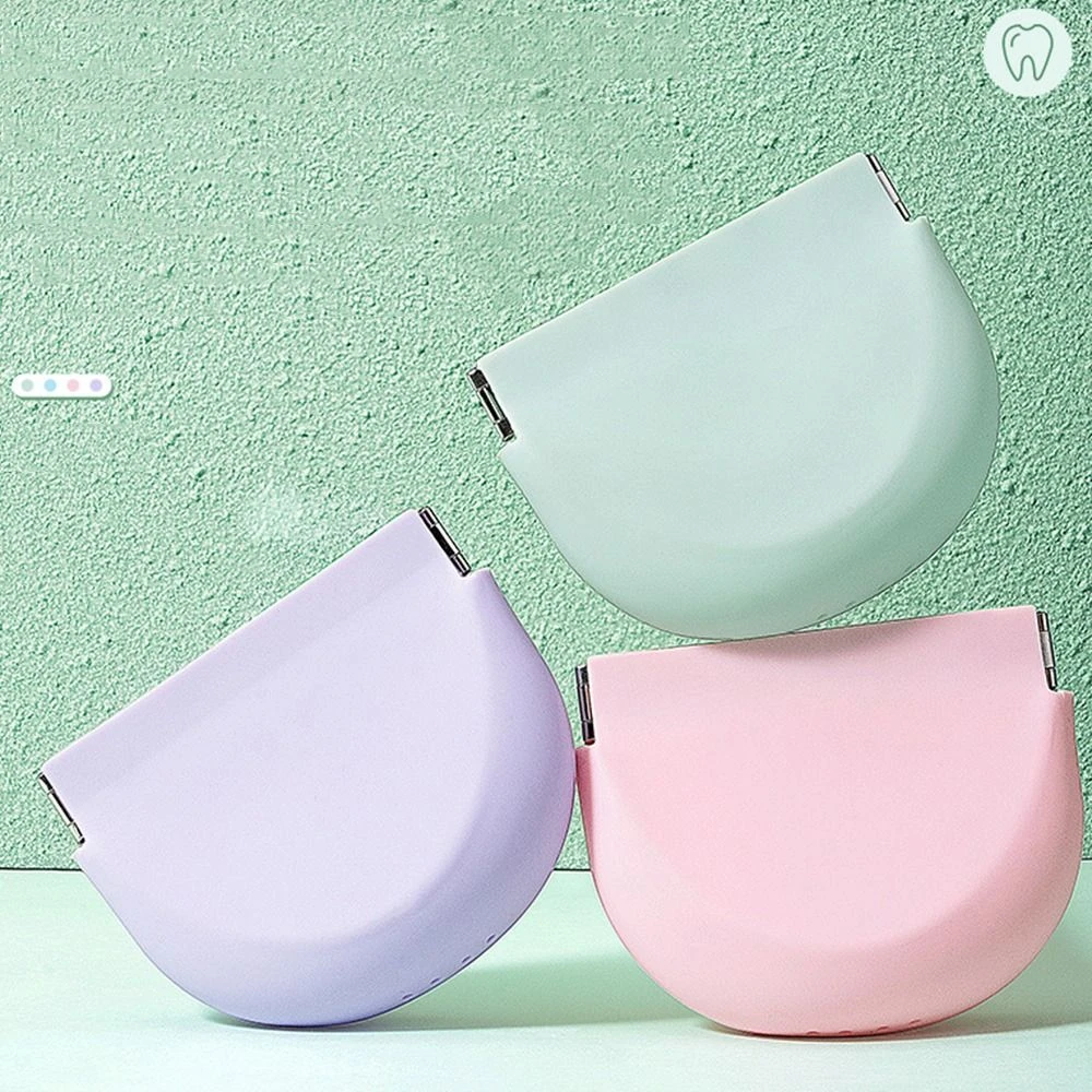 Soft Silicon Orthodontic Retainer Case With Vent Hole Self-closing ...