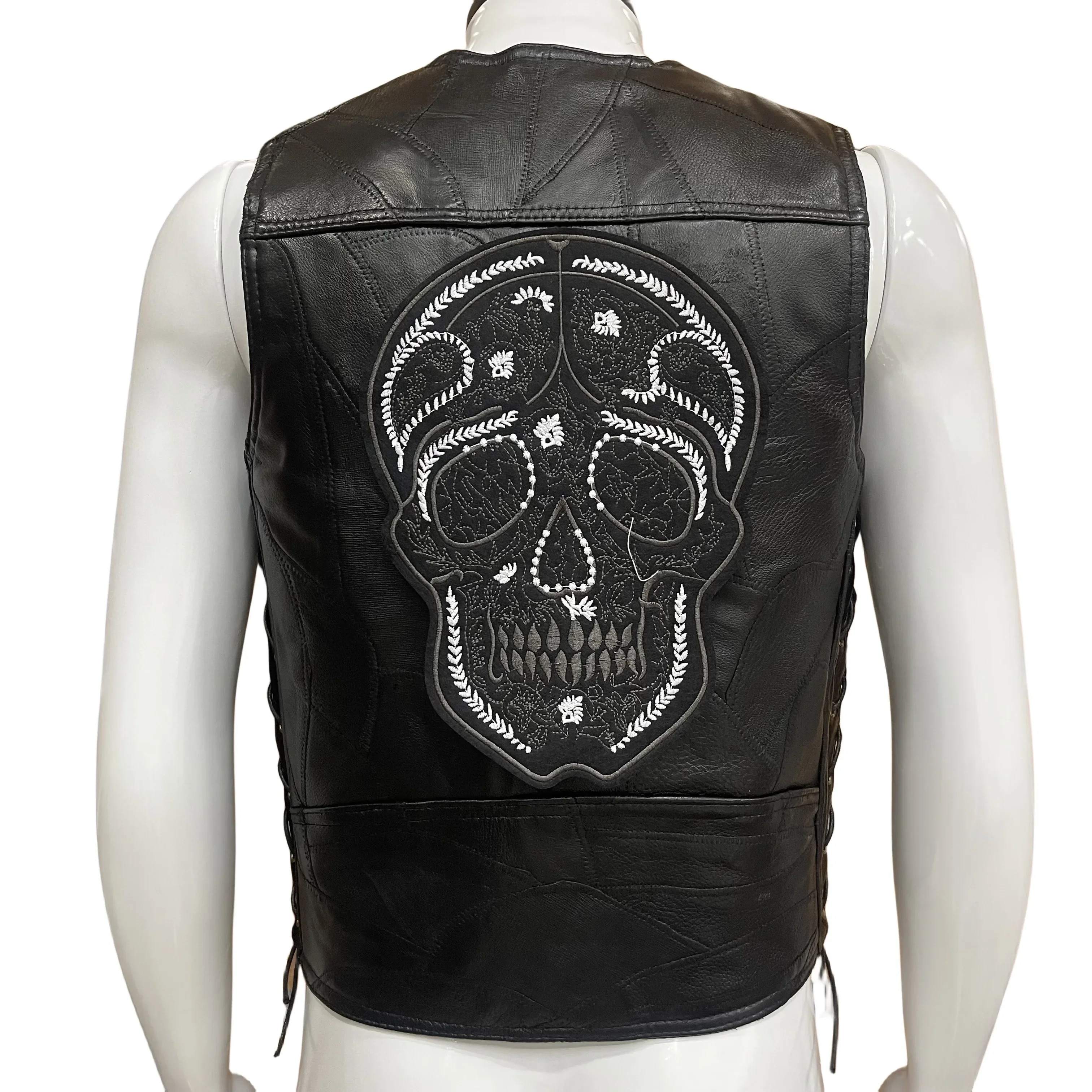 New-Moto-Vest-Punk-Style-Patch-Short-Motorcycle-Sleeveless-Jacket-Biker ...