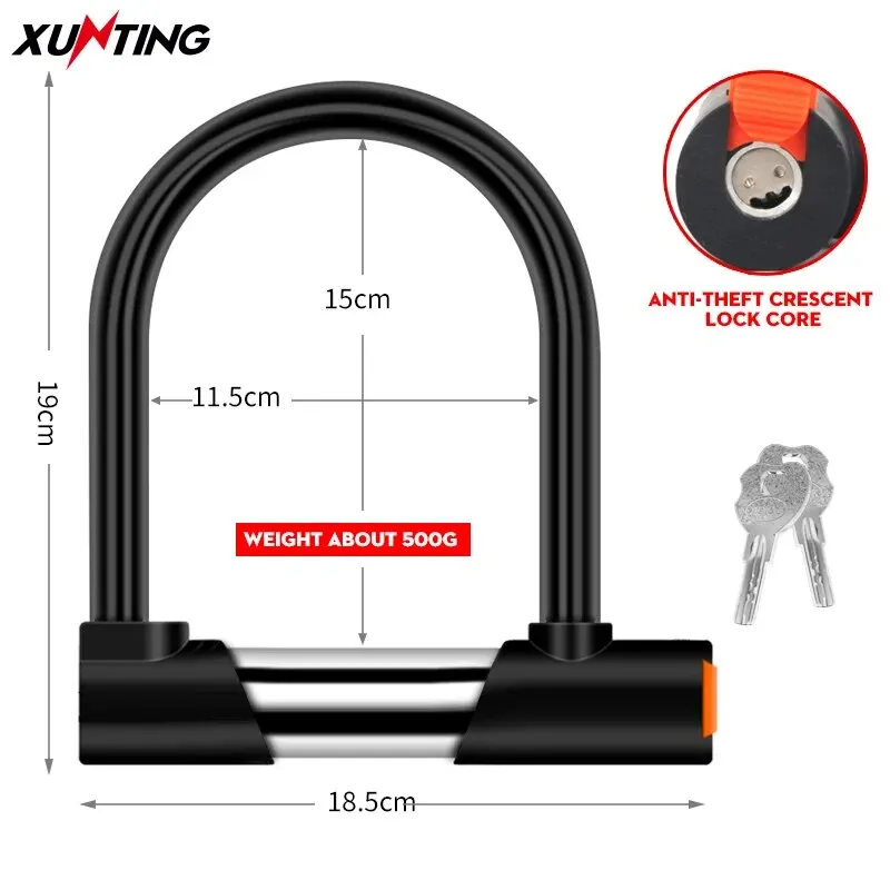 Xunting-Bicycle-U-Lock-MTB-Road-Bike-Wheel-Lock-Anti-Theft-Safety ...