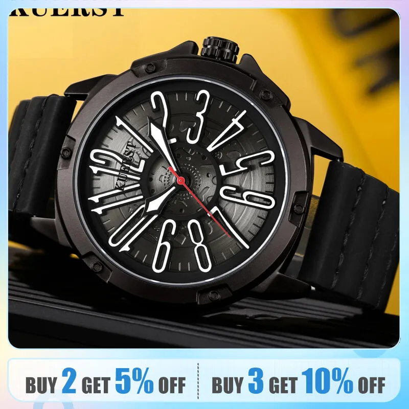 KUERST-Retro-round-Three-dimensional-Large-Digital-Style-Design-Quartz ...