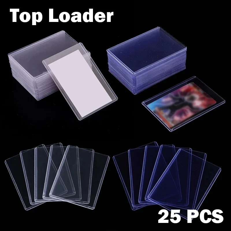 25PCS-35PT-Toploader-Gaming-Trading-Card-Holder-Sleeves-PVC-Top-Loader ...