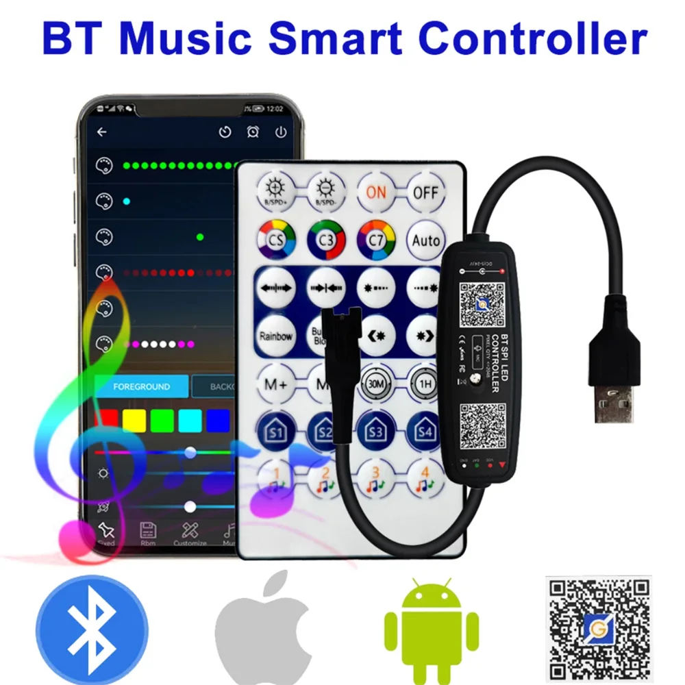 Mini-RGB-Bluetooth-compatible-Controller-Music-LED-Light-Strip ...