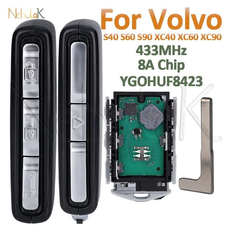 Car Smart Key YGOHUF8423 For Volvo S40 S60 S90 XC40 XC60 XC90 2016-2020 ...