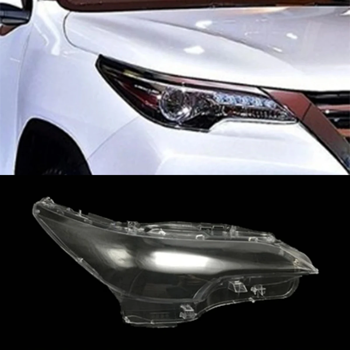 For-Toyota-Fortuner-Car-Headlight-Cover-Lens-Glass-Caps-Shell-Front ...