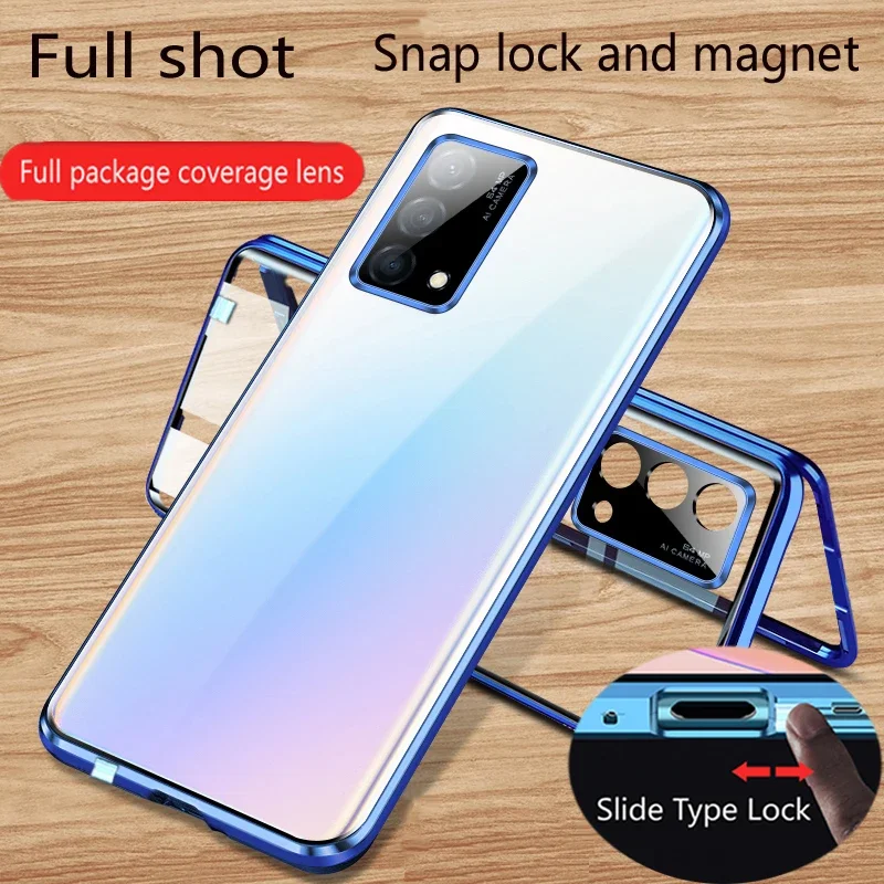 Phone-Shell-Metal-Double-Sided-Glass-Snap-Lock-Case-360-Full-Protection ...