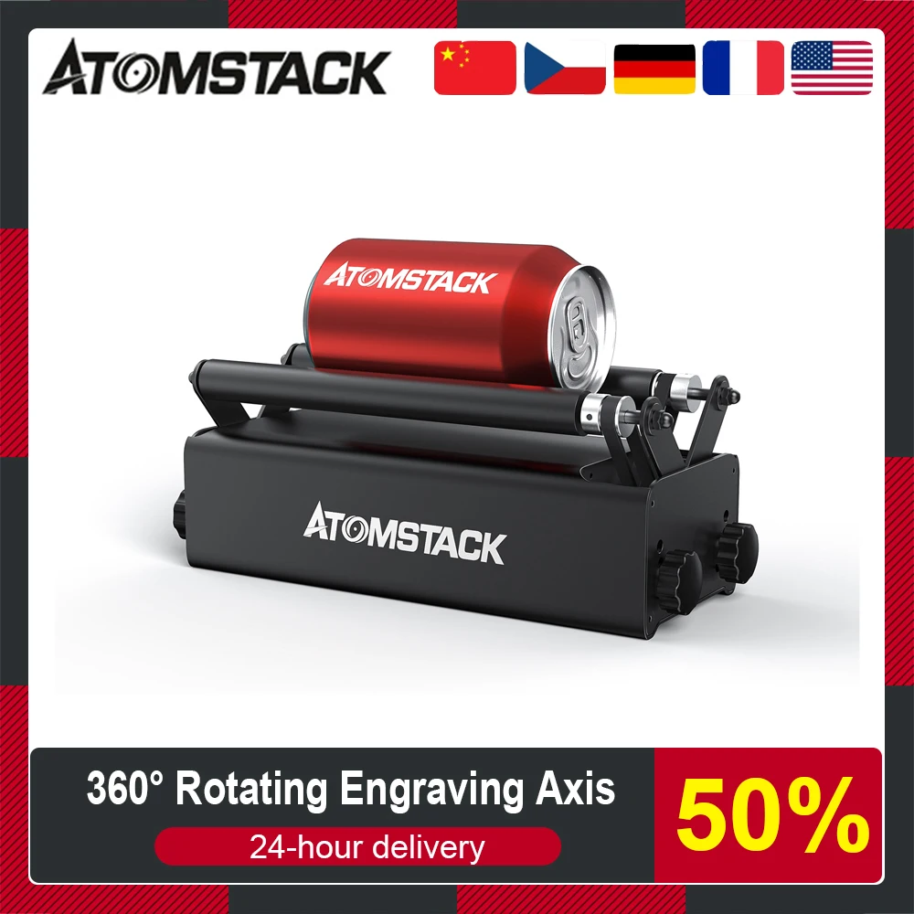 Atomstack R3 Roller For Cylindrical Objects 360° Rotating Engraving ...