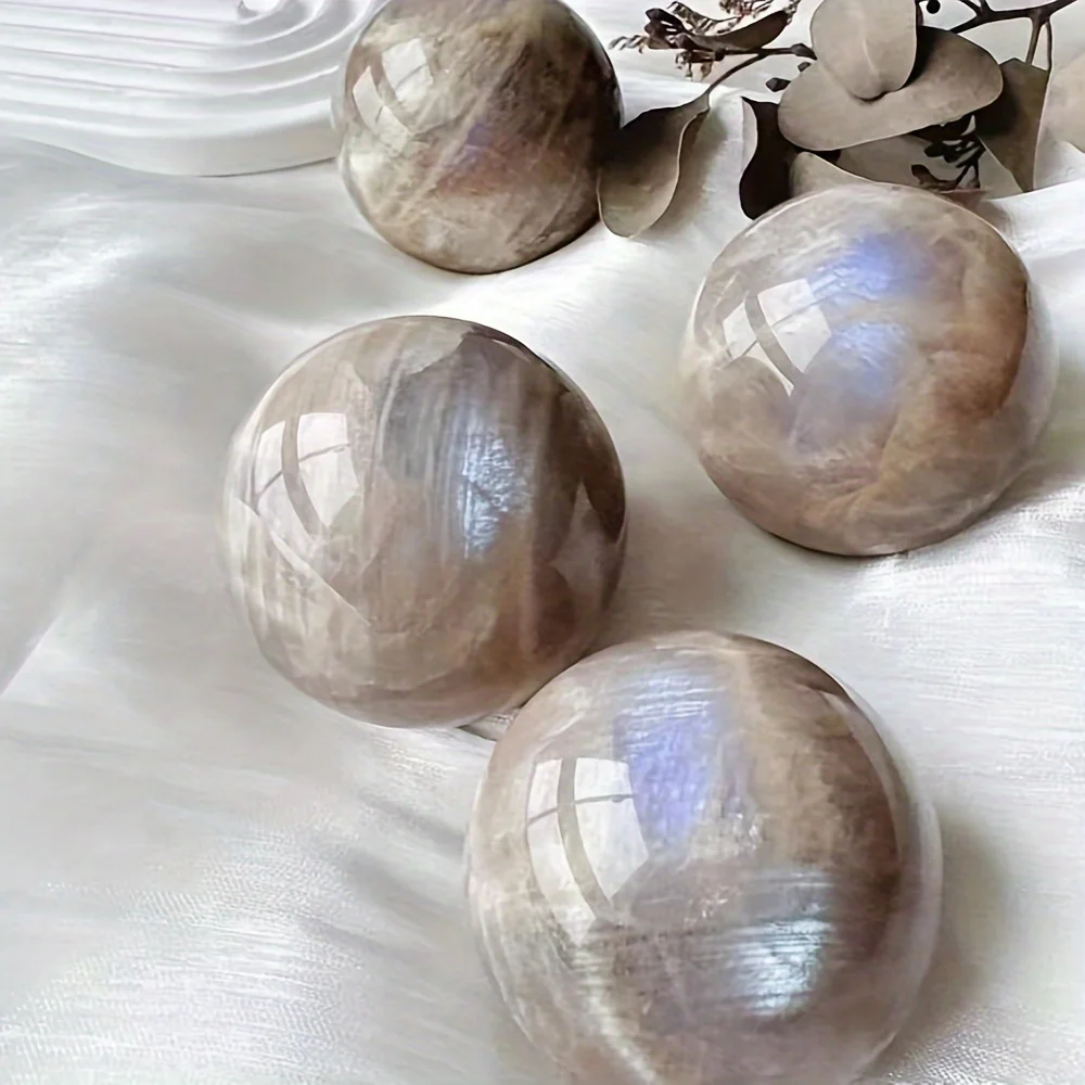 Natural-Moonstone-Sphere-with-Blue-Flash-Ball-for-Meditation-Calming ...