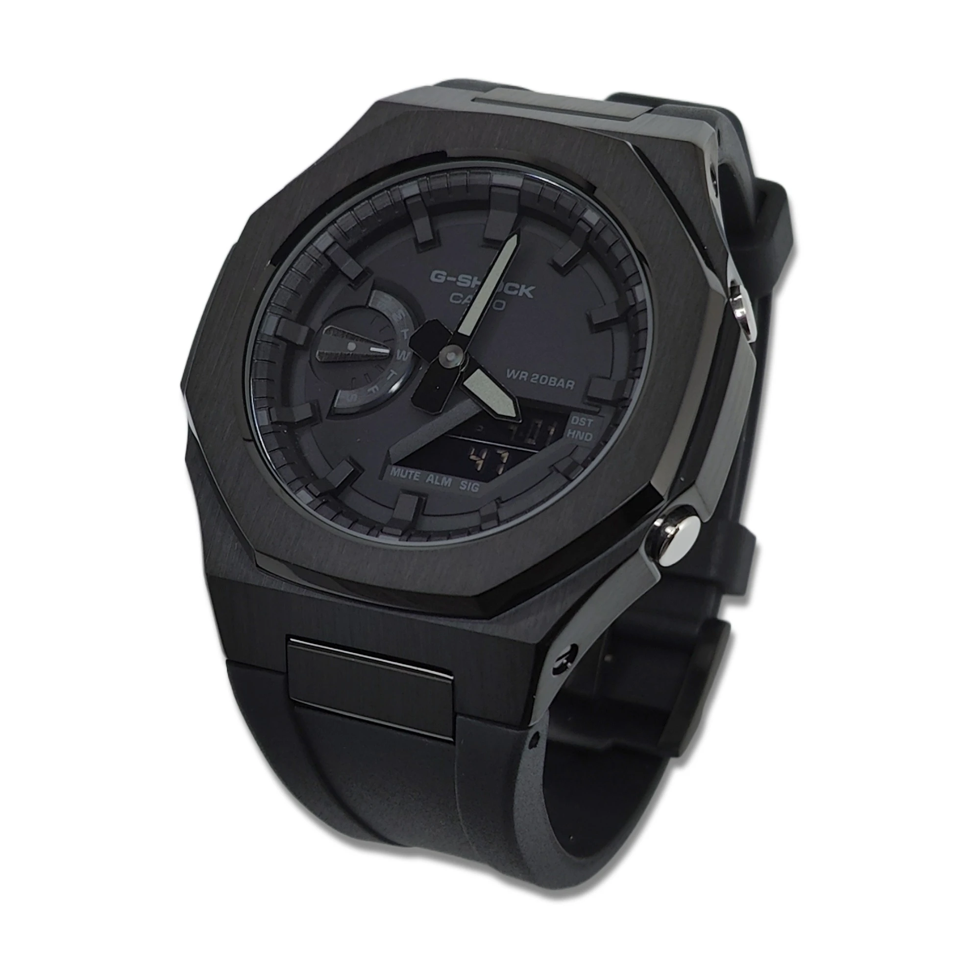 Hontao GA2100 Casioak 5th Gen Black Stainless Steel Watch Case Fluoro ...