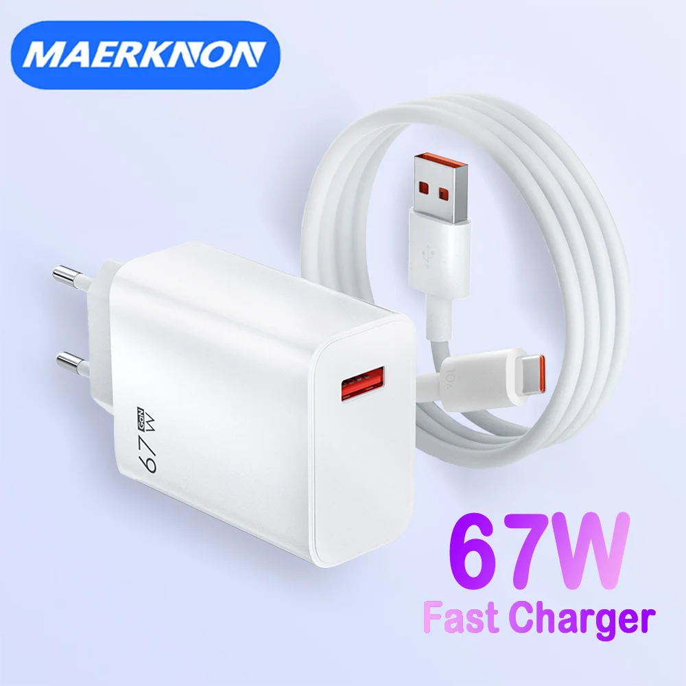 67w Usb Charger Fast Charging Adapter Usb C Cable For Samsung Xiaomi ...