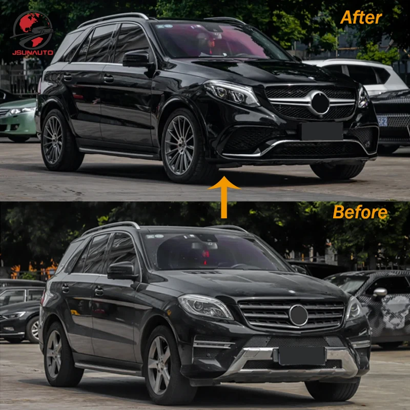For-Mercedes-ML-300-500-Conversion-Refit-W166-GLE63-Style-Front-Bumper ...