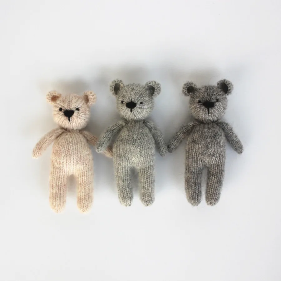 Newborn Baby Bear Caps Doll Set Photography Props Newborn Beanies Baby ...