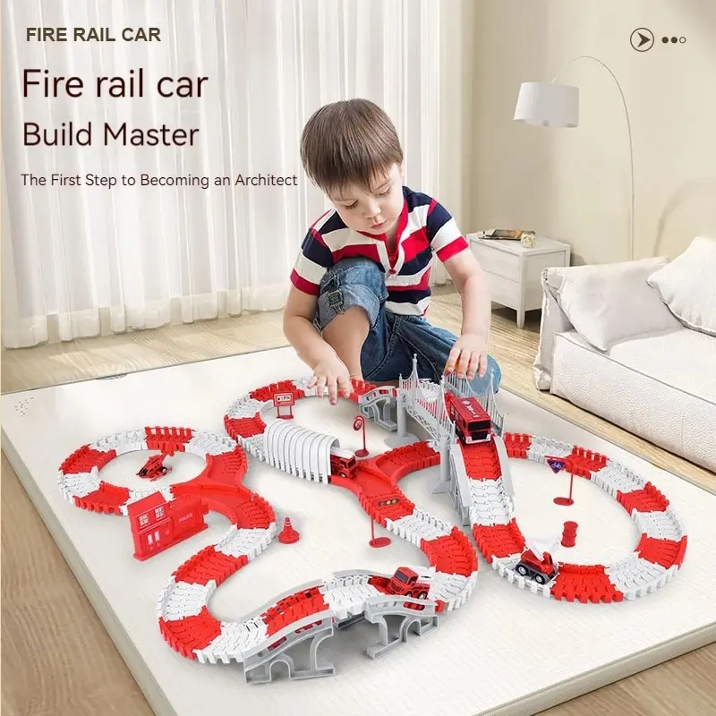 Fire-Engine-Track-Assembling-Car-Engineering-Minin-Car-Set-Kids-Puzzle ...