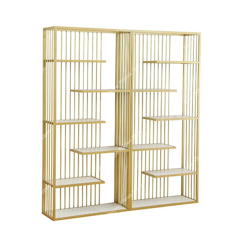 Customized-Nordic-Gold-Luxury-Shelves-Floor-to-floor-bookshelves-Multi ...