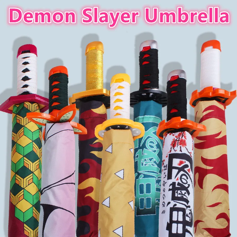 Anime Demon Slayer Umbrella Cosplay Props Hilt Knife Holder Triple ...