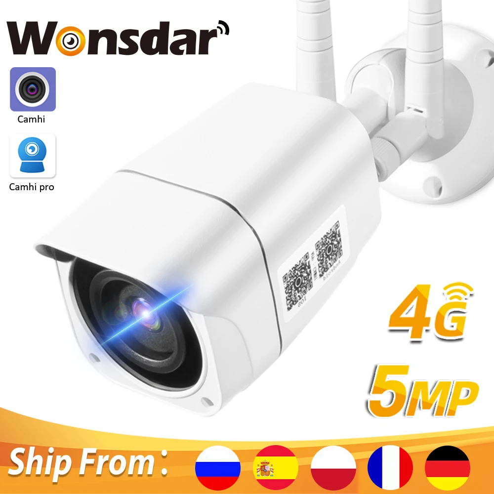 Wireless Gsm Sim Card 4g Camera 5mp Hd Outdoor Bullet Cctv Security Ip ...