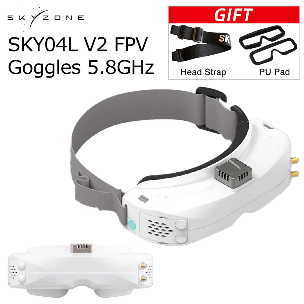 Skyzone Sky04l V2 Fpv Video Goggles Receiver Lcos 5.8ghz 48ch Steadyview 1280x960 With Head ...