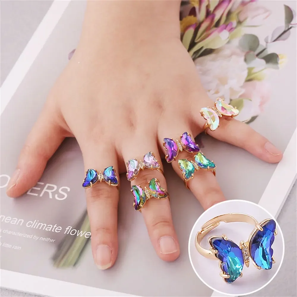 Fantasy-Rhinestone-Butterfly-Ring-Adjustable-Opening-Finger-Ring ...