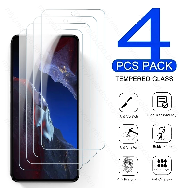4PCS Protective Glass Case For Poco F5 F 5 Pro 5G Full Cover Tempered ...