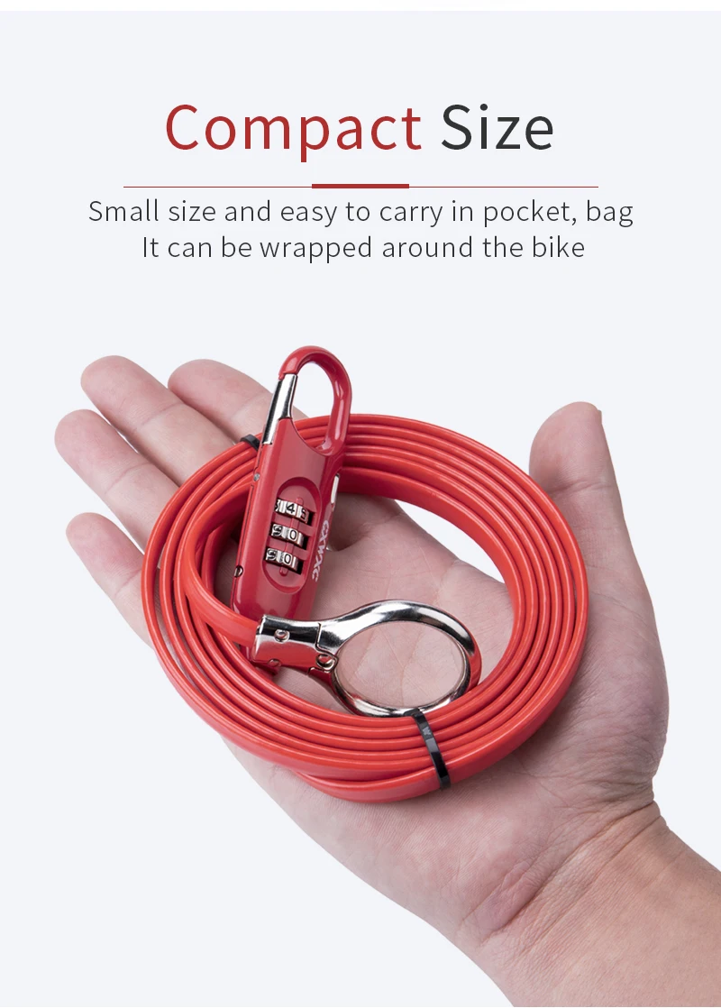 La couleur noire NEW CXWXC Anti-theft Bicycle Lock With Combination Cable Bike Lock Lightweight ...