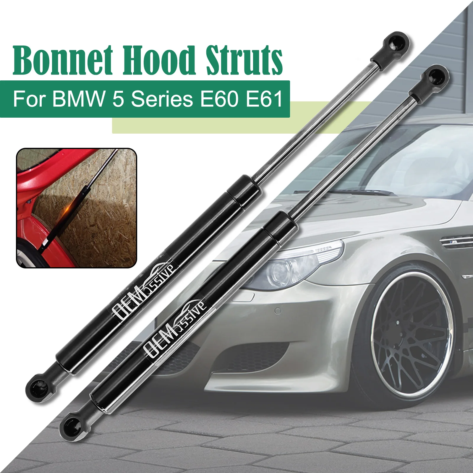New Hood Air Struts For Bmw E60 E61 520i 525i 530i 535i 540i ...