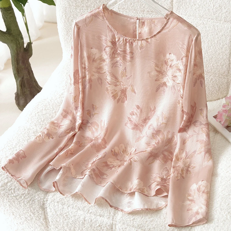 100-Real-Silk-Women-s-Shirt-2024-Spring-Summer-Elegant-Shirts-And ...