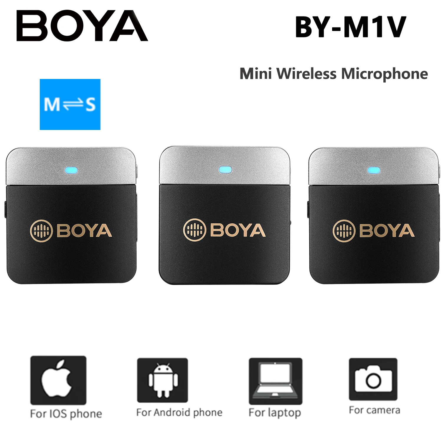 BOYA BY M1V 무선 라펠 마이크, 카메라 휴대폰, 아이폰, 안드로이드, C타입, 라발리에 마이크, 유튜브 녹화 스트리밍 ...
