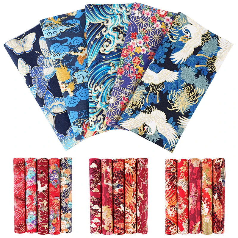 5pcs/set Japanese Style Cotton Fabric Handmade Patchwork Material ...