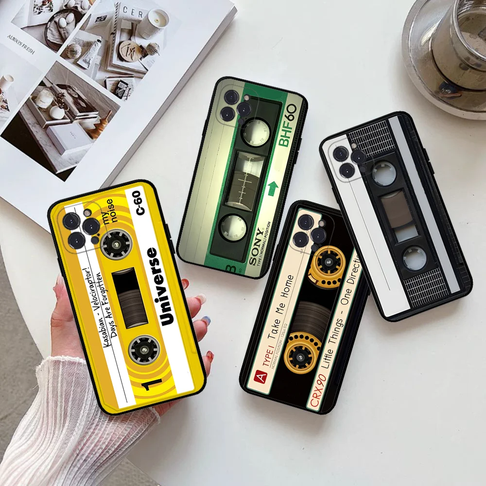 Magnetic-Radio-tape-Cassette-Phone-Case-Silicone-Soft-for-iphone-15-14 ...