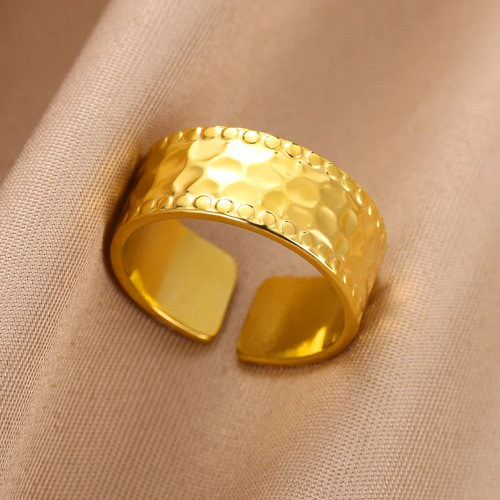 Gold-color-adjustable-opening-Ring-for-Women-Stainless-steel-Fashion ...