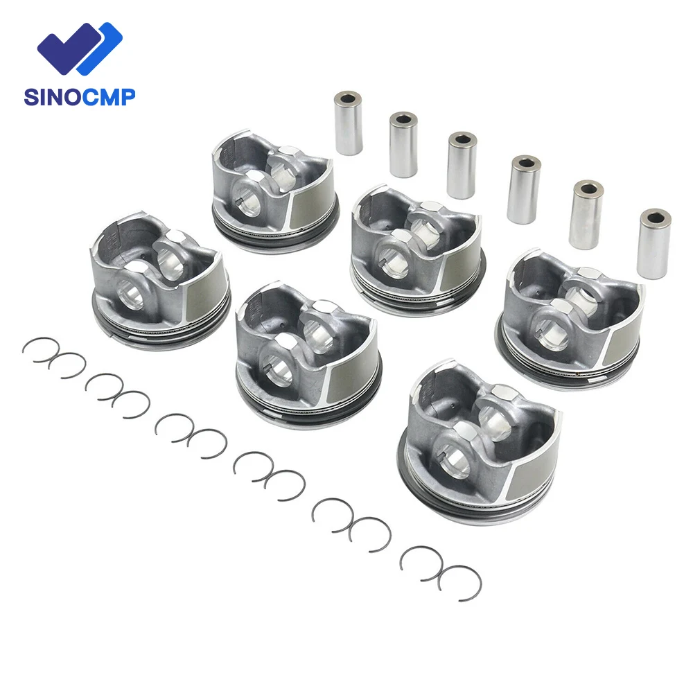 6pcs Pistons Rings Set 2720303717 2720304017 A2720301018 for Mercedes ...